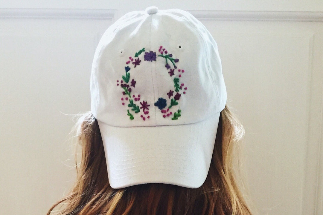 Custom Floral Embroidered Baseball Cap - Etsy