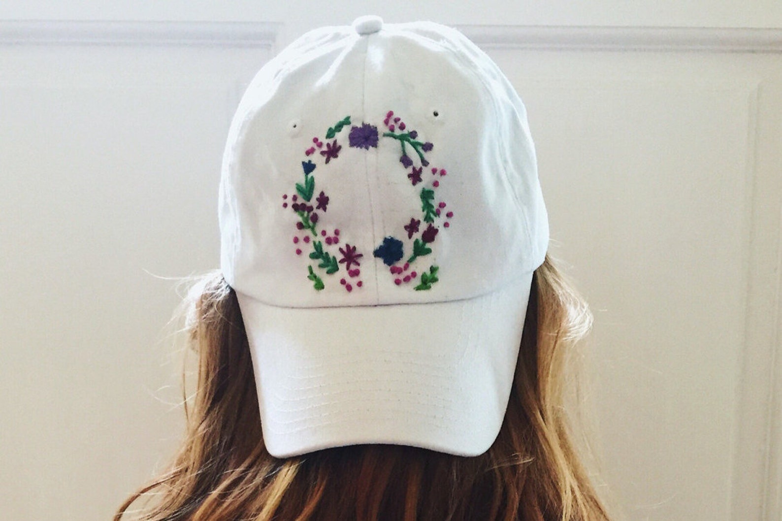 Custom Floral Embroidered Baseball Cap - Etsy