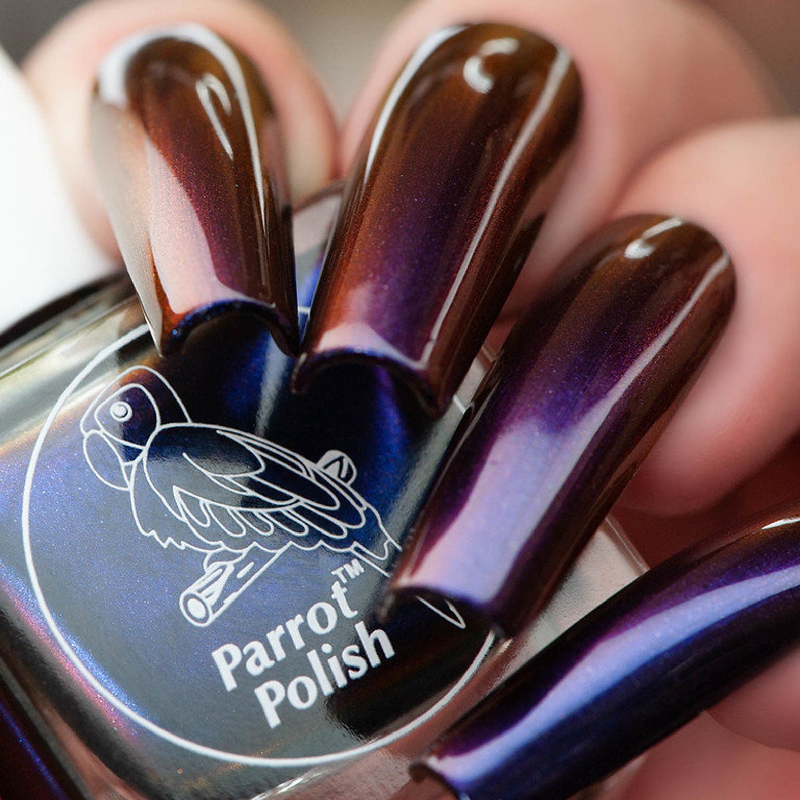 Parrot Polish Selene Gallio Multichrome Nail Lacquer- Blue/red/purple ...