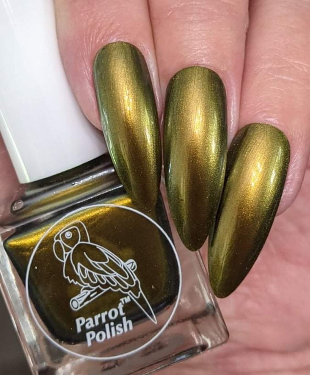Parrot Polish Queen Akasha Multichrome Nail Polish Gold/green - Etsy