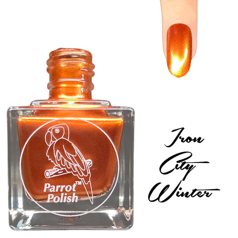 Parrot Polish Iron City Winter Shimmer Nail Lacquer Copper .05 Fl Oz - Etsy