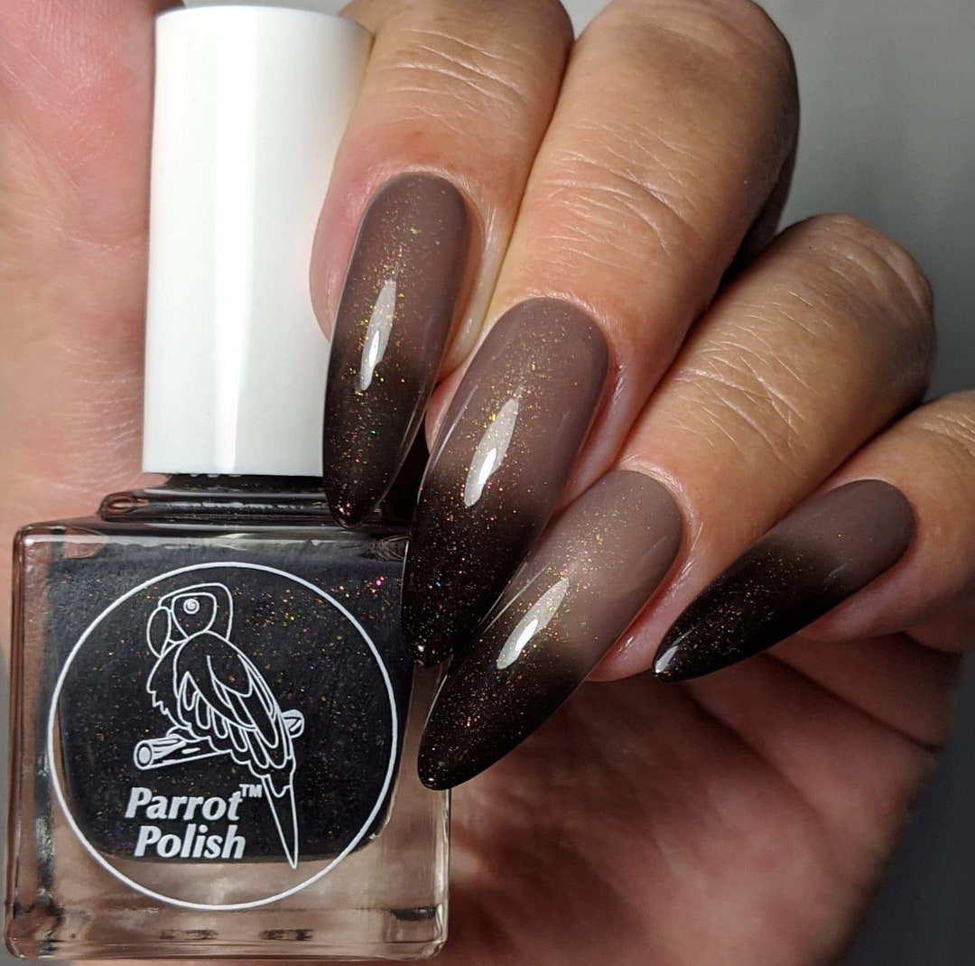 Parrot Polish Darkest Before the Light Thermal Nail Polish Black/grey ...