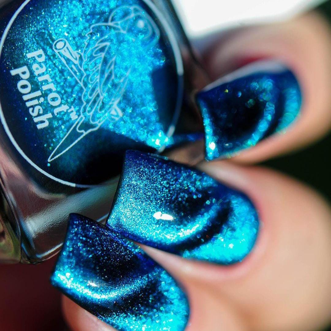 Parrot Polish "tabby Cat" Multichrome Magnetic Nail Polish Green/purple ...