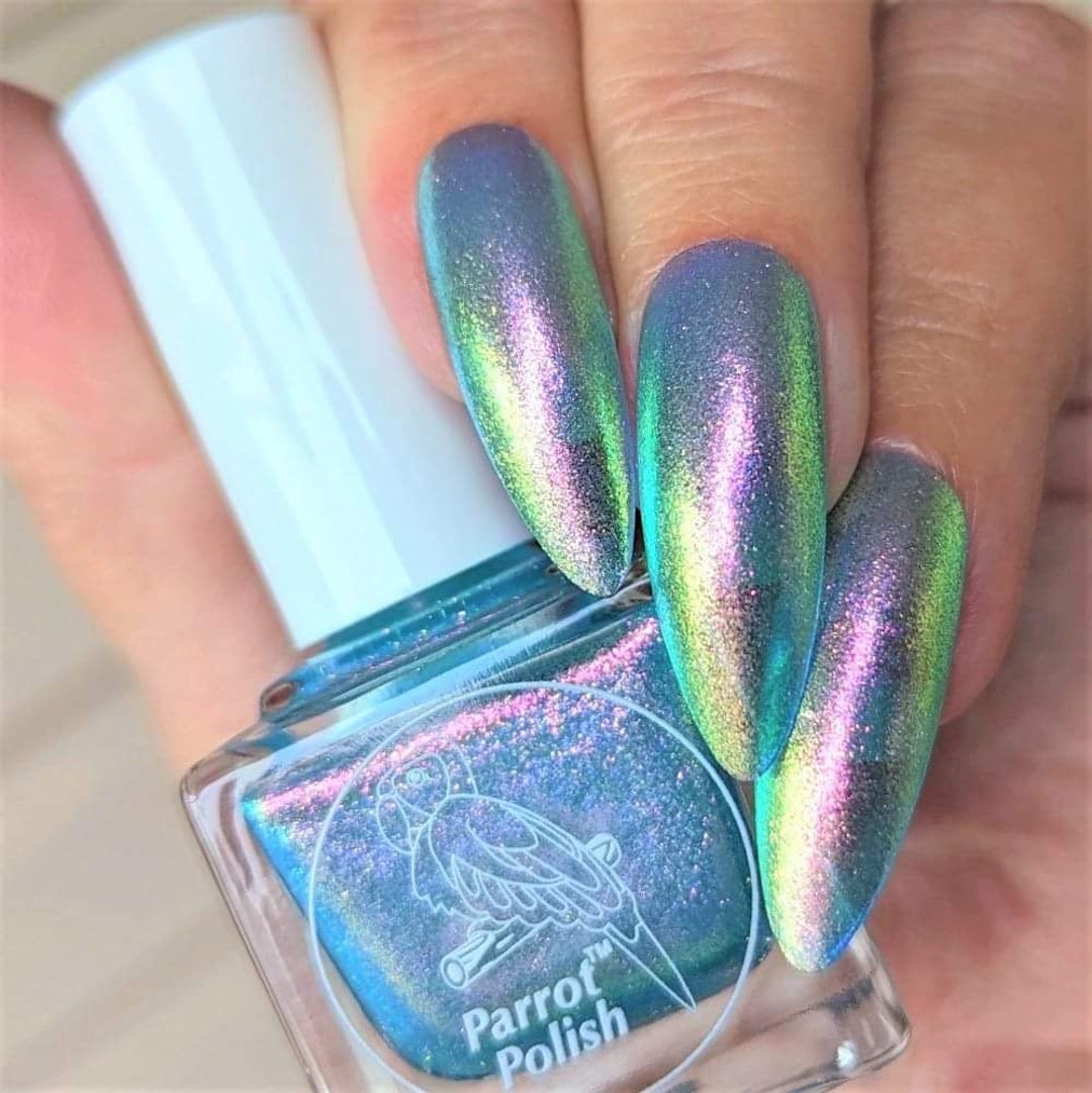 Parrot Polish "lorelai" Multichrome Baby Mermaid Pink/gold/blue - Etsy