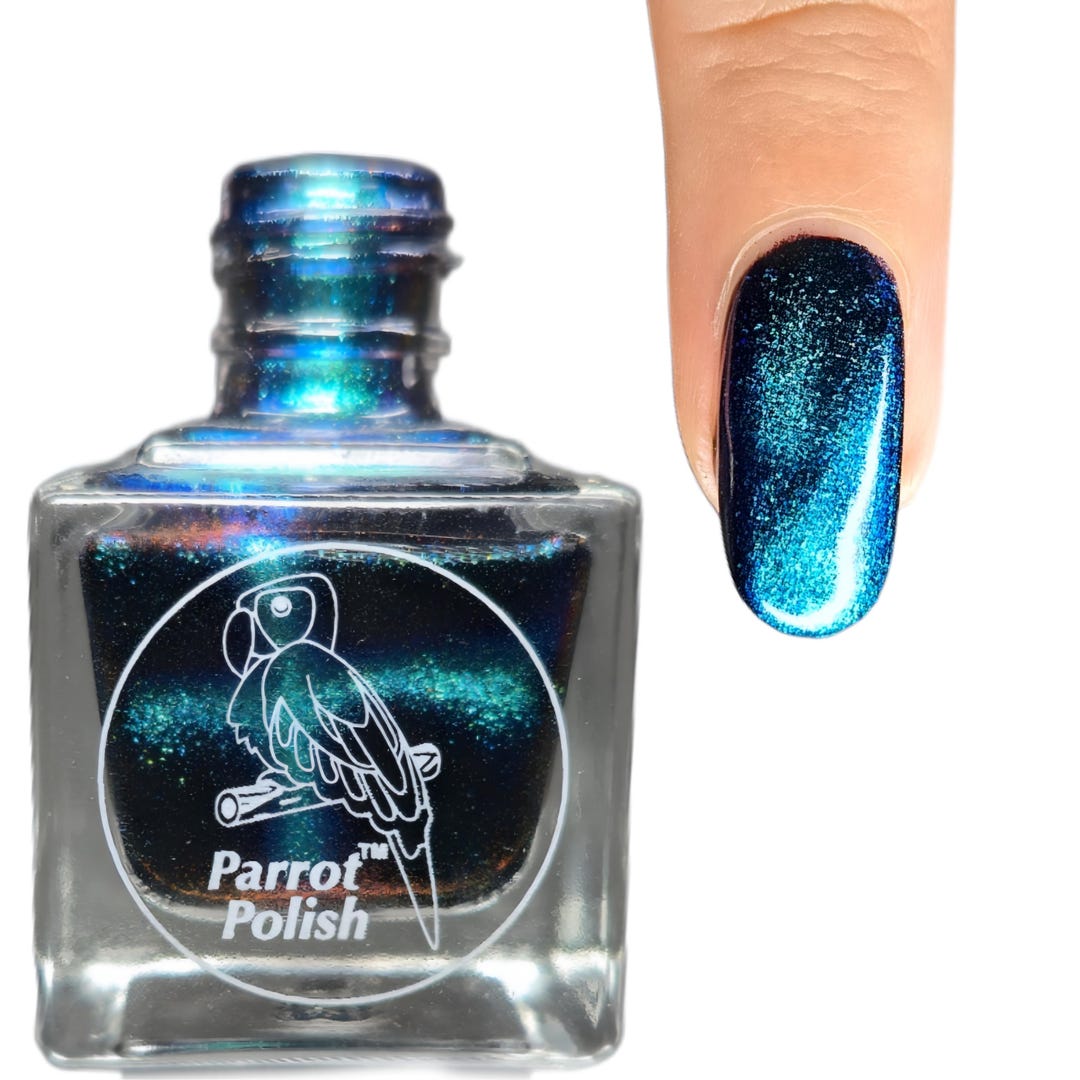 Parrot Polish Tabby Cat Multichrome Magnetic Nail Lacquer- Green/purple ...