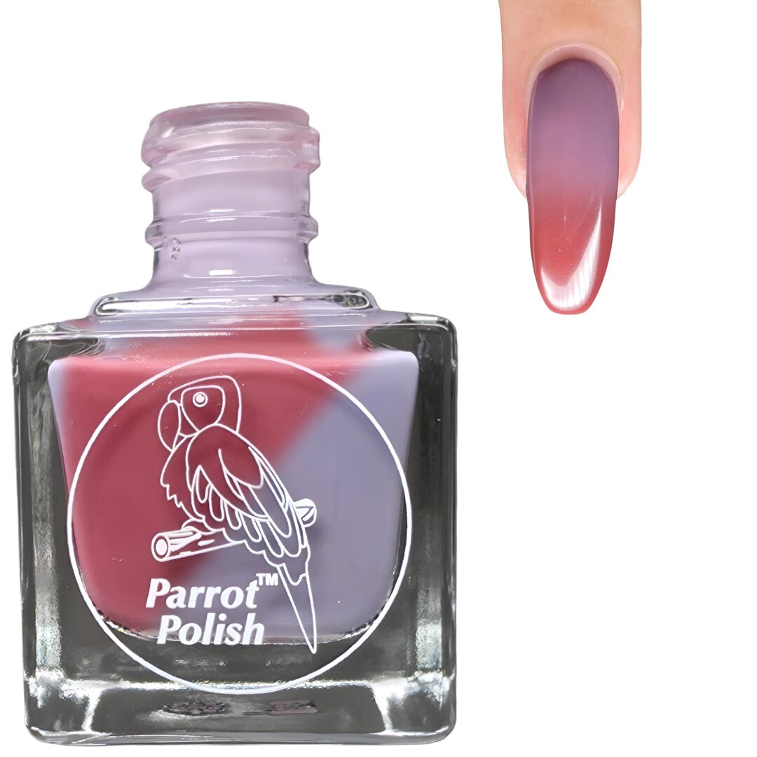 Parrot Polish Red Dragon Color Changing Thermal Nail Lacquer - Red/grey ...