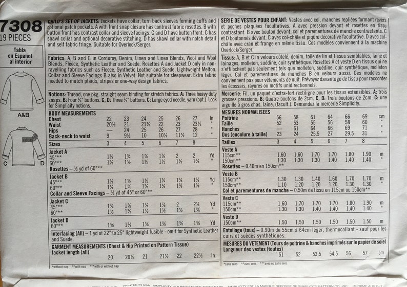 Simplicity 7308 Sewing Pattern vintage UNCUT - Etsy