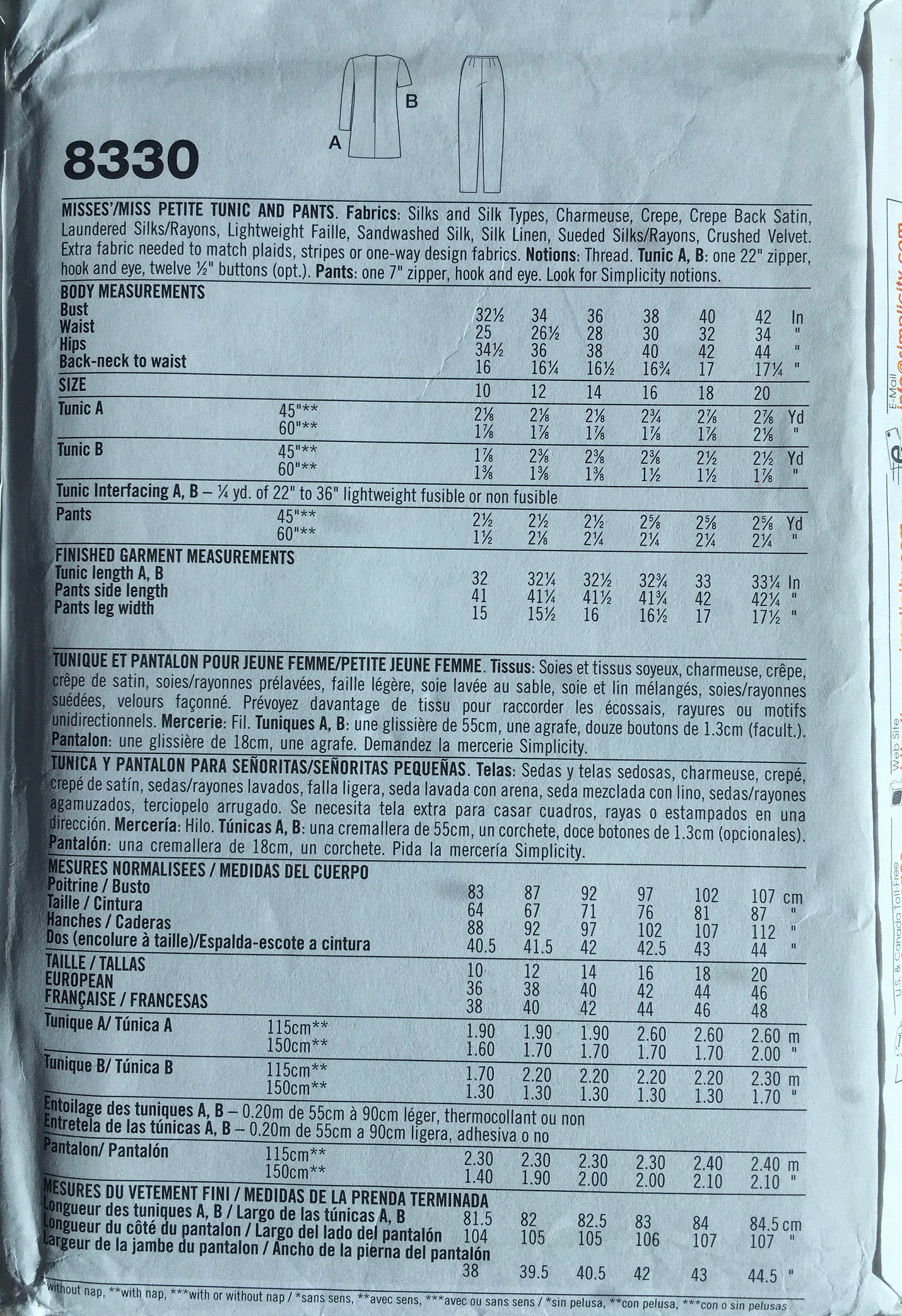Simplicity 8330 Sewing Pattern vintage UNCUT - Etsy