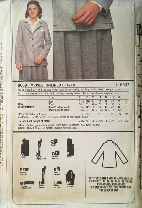 UNCUT Vintage Simplicity 8689 Sewing Pattern Craft Supplies & Tools ...