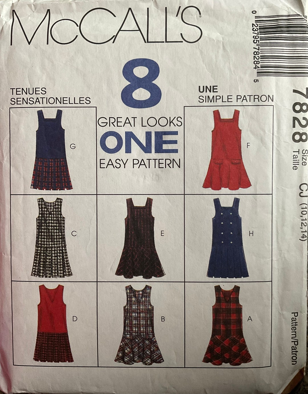 Mccall's 7828 Sewing Pattern vintage CUT - Etsy