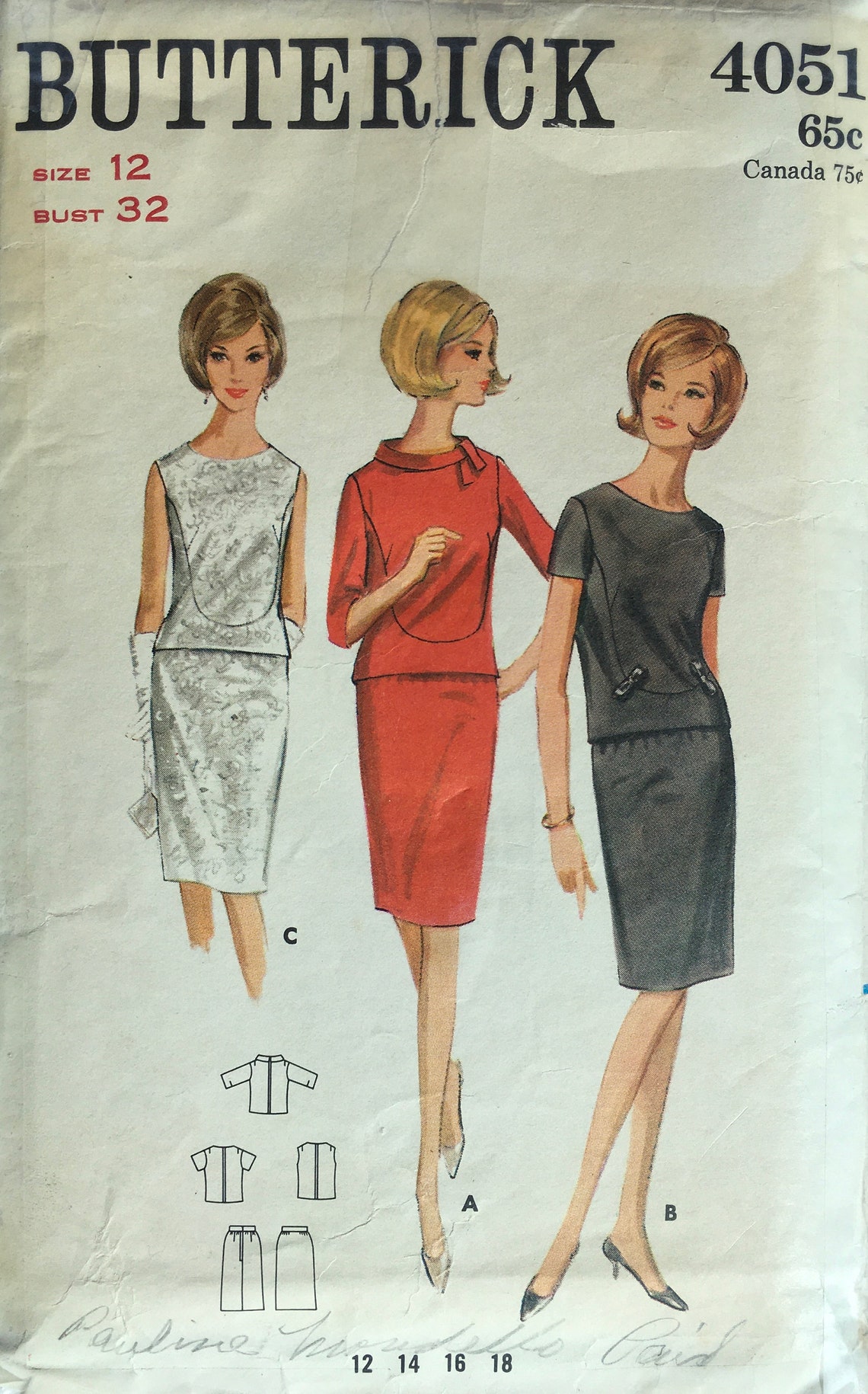 Butterick 4051 Sewing Pattern vintage CUT | Etsy