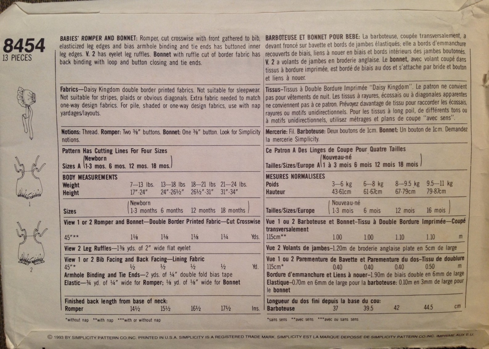 Simplicity 8454 Sewing Pattern vintage UNCUT - Etsy