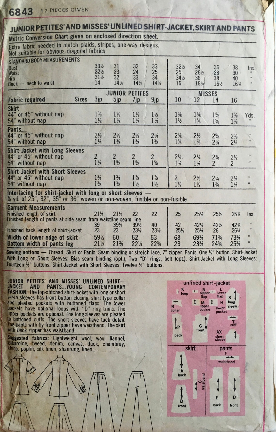 Simplicity 6843 Sewing Pattern vintage UNCUT/CUT - Etsy