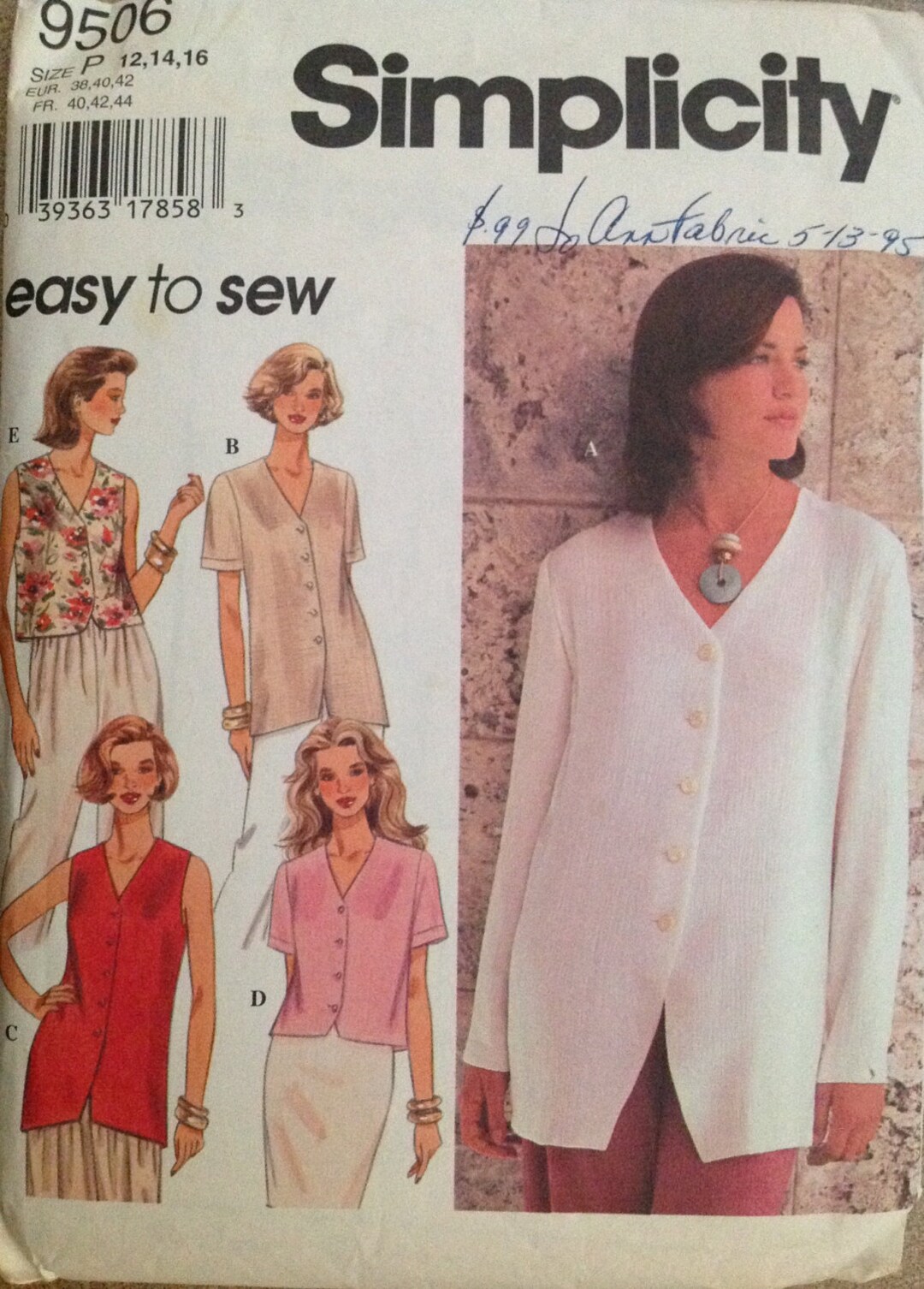 Simplicity 9506 Sewing Pattern vintage UNCUT/CUT - Etsy