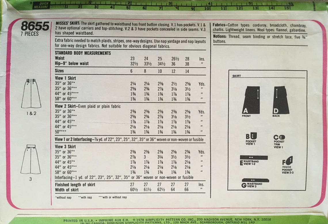 Simplicity 8655 Sewing Pattern vintage CUT - Etsy