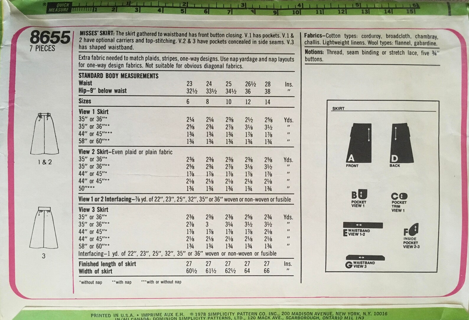 Simplicity 8655 Sewing Pattern vintage CUT - Etsy