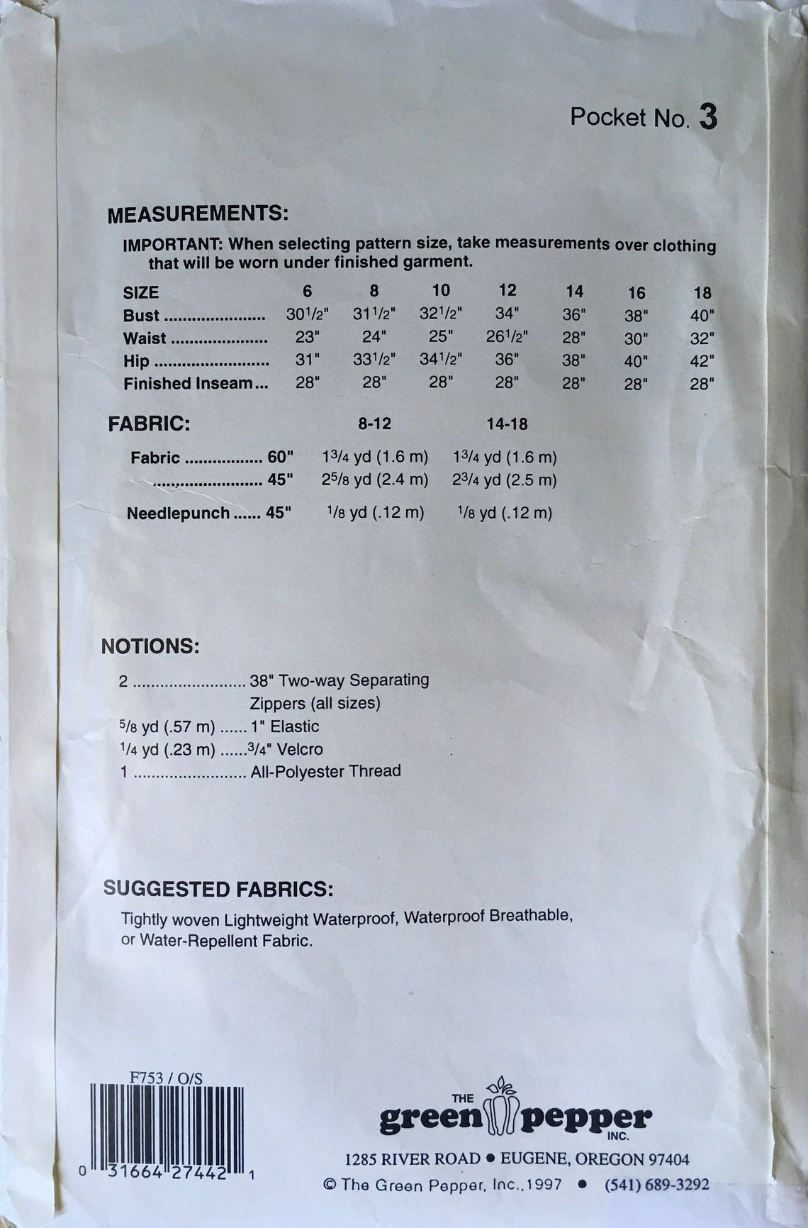 Green Pepper F753 Sewing Pattern vintage UNCUT | Etsy