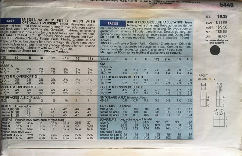 Butterick 5448 Sewing Pattern vintage UNCUT - Etsy