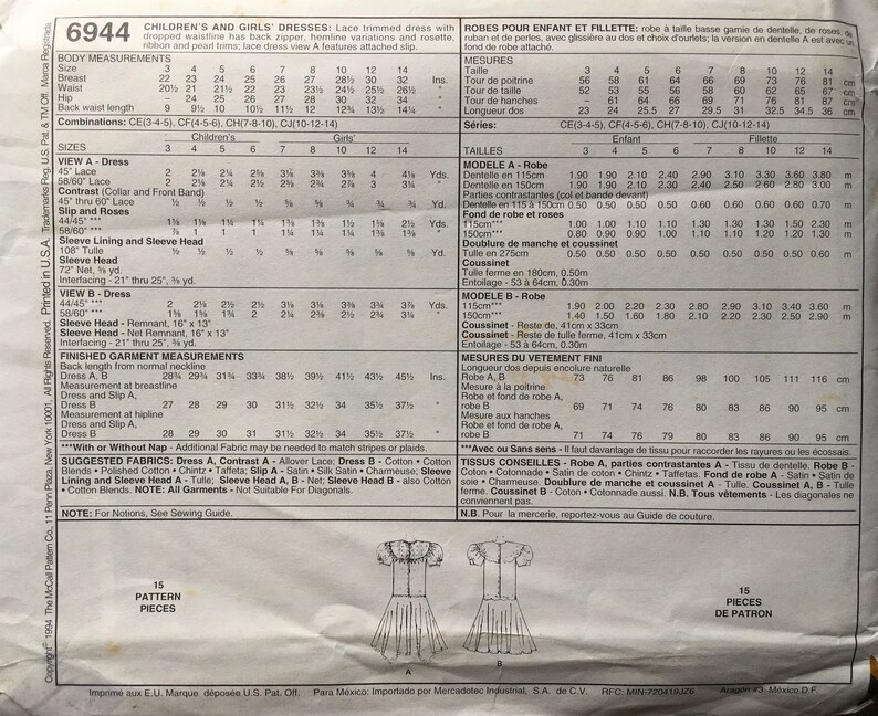 Mccall's 6944 Sewing Pattern vintage UNCUT - Etsy