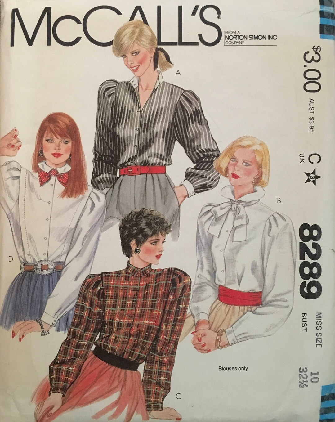 Mccall's 8289 Sewing Pattern vintage UNCUT - Etsy
