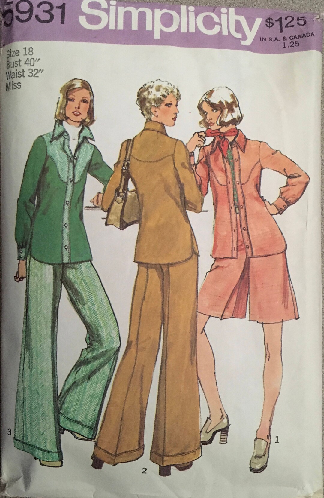 Simplicity 5931 Sewing Pattern vintage CUT - Etsy