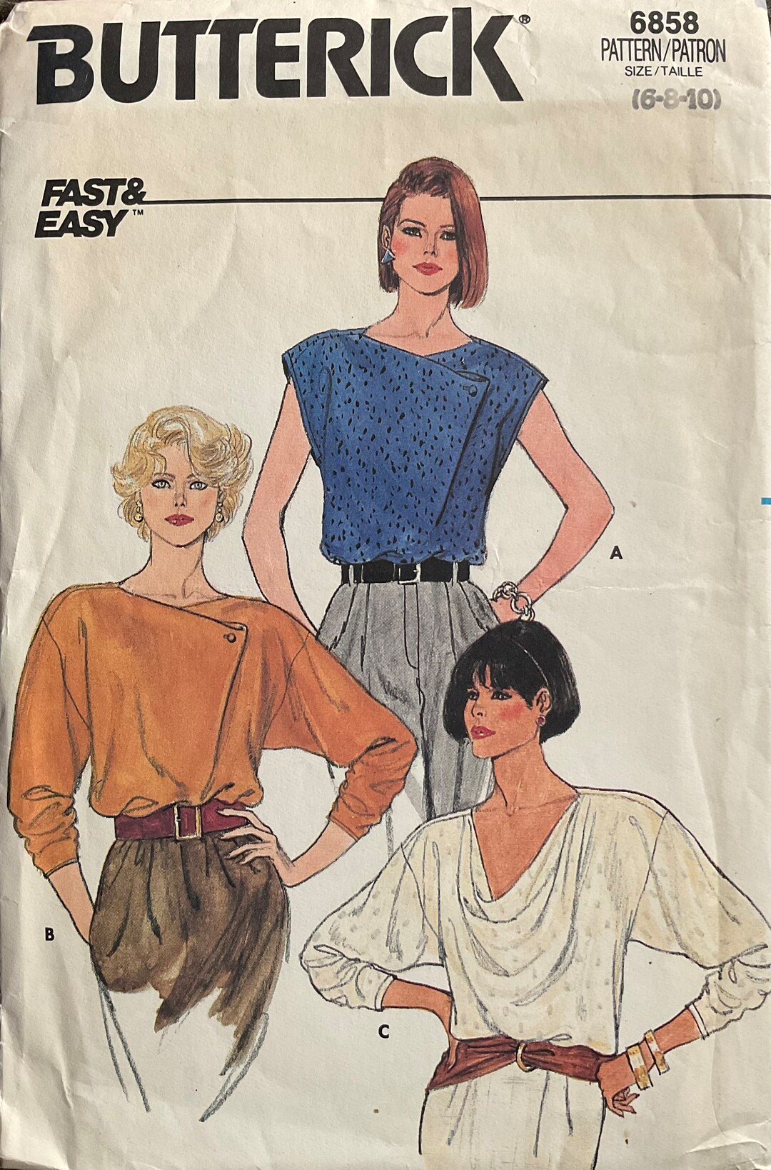 Butterick 6858 Sewing Pattern vintage CUT - Etsy