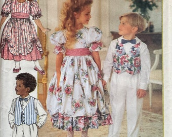 Butterick 6610 Vintage Easy 1993 Sewing Pattern Children's Flouncy ...