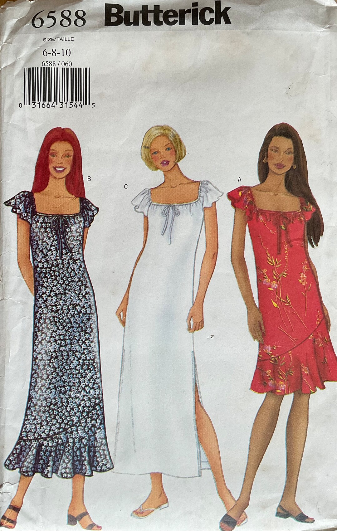 Butterick 6588 Sewing Pattern vintage UNCUT - Etsy