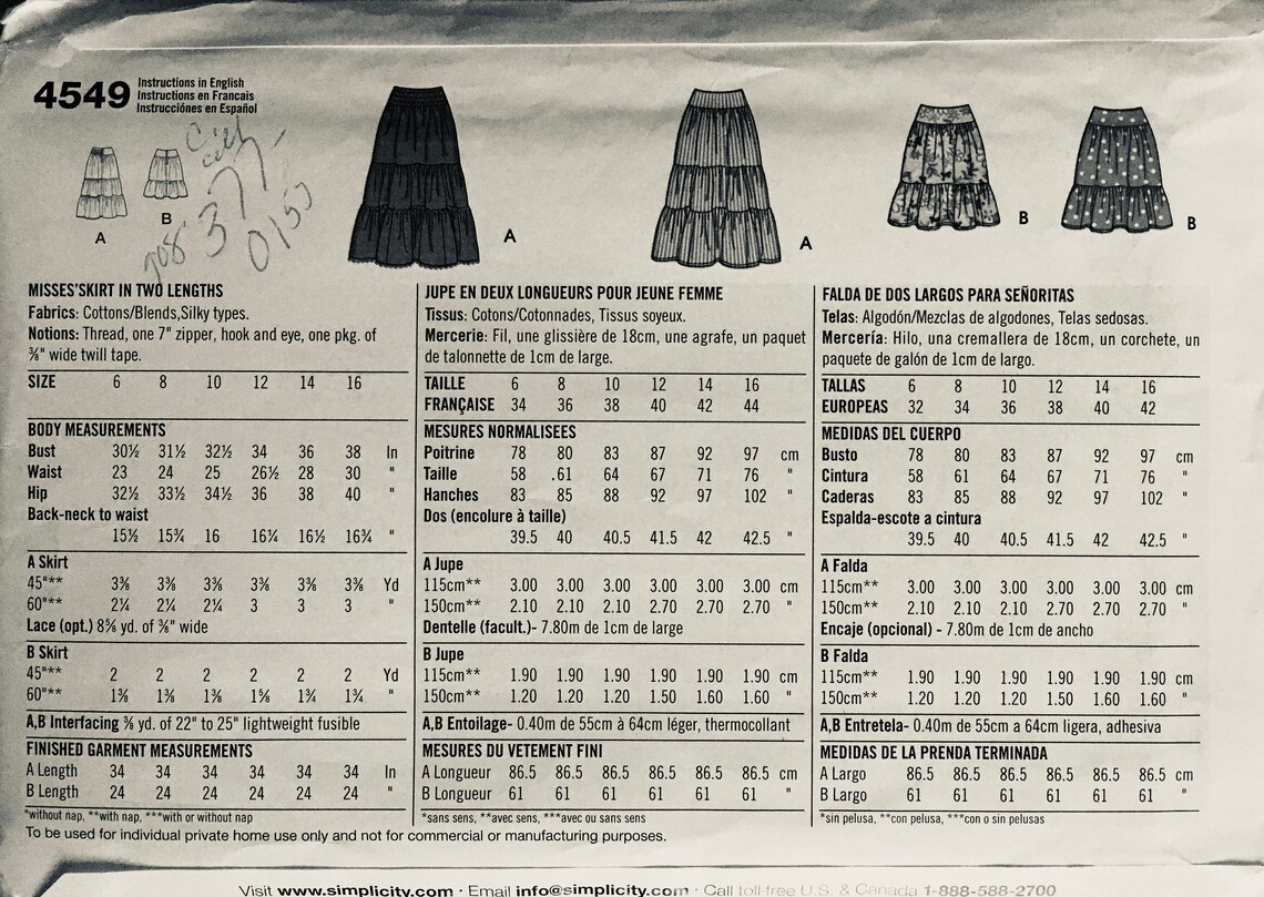 Simplicity 4549 Sewing Pattern UNCUT - Etsy