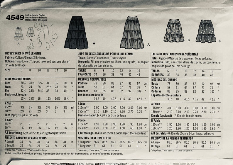 Simplicity 4549 Sewing Pattern UNCUT - Etsy