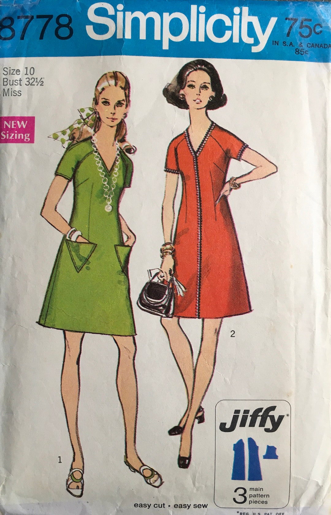 Simplicity 8778 Sewing Pattern vintage CUT - Etsy