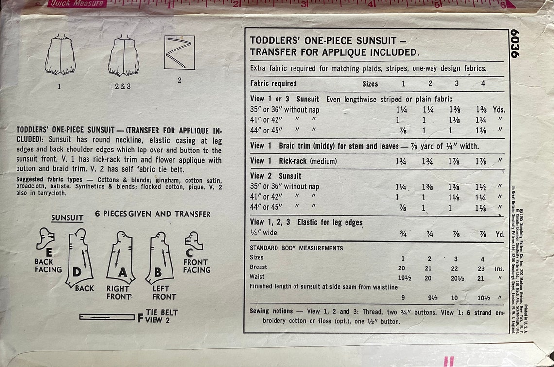 Simplicity 6036 Sewing Pattern vintage CUT - Etsy