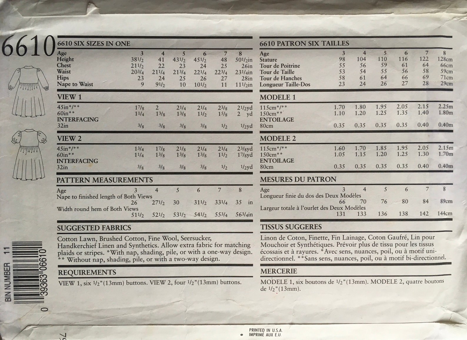 New Look 6610 Sewing Pattern vintage UNCUT - Etsy