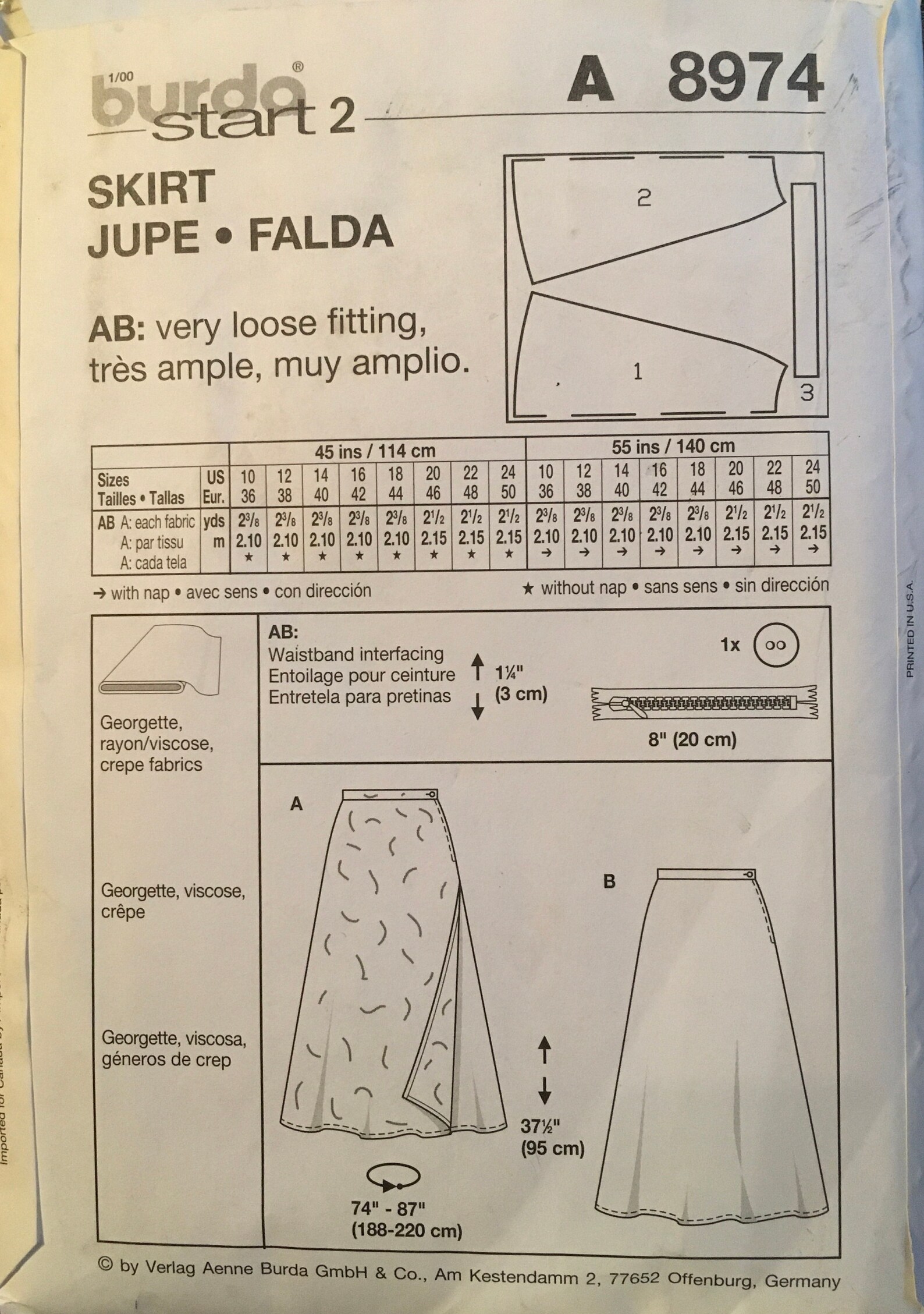 Burda 8974 Sewing Pattern vintage CUT - Etsy