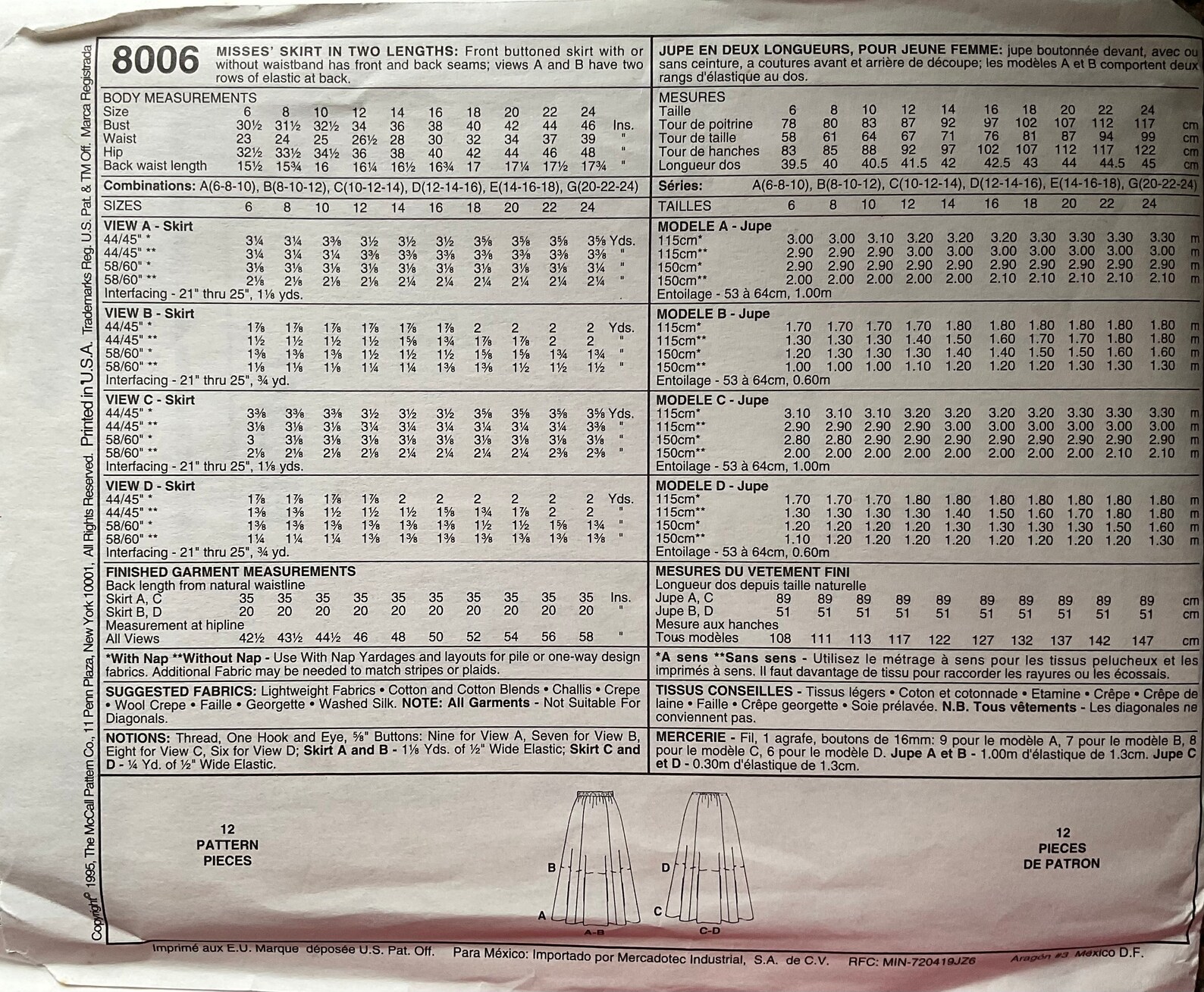 Mccall's 8006 Sewing Pattern vintage UNCUT - Etsy