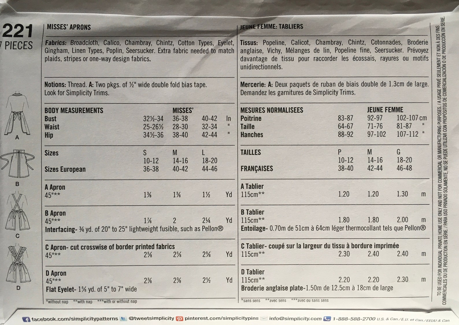 Simplicity 1221 Sewing Pattern UNCUT | Etsy
