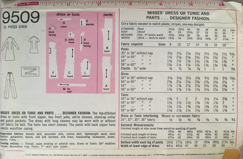Simplicity 9509 Sewing Pattern vintage CUT - Etsy