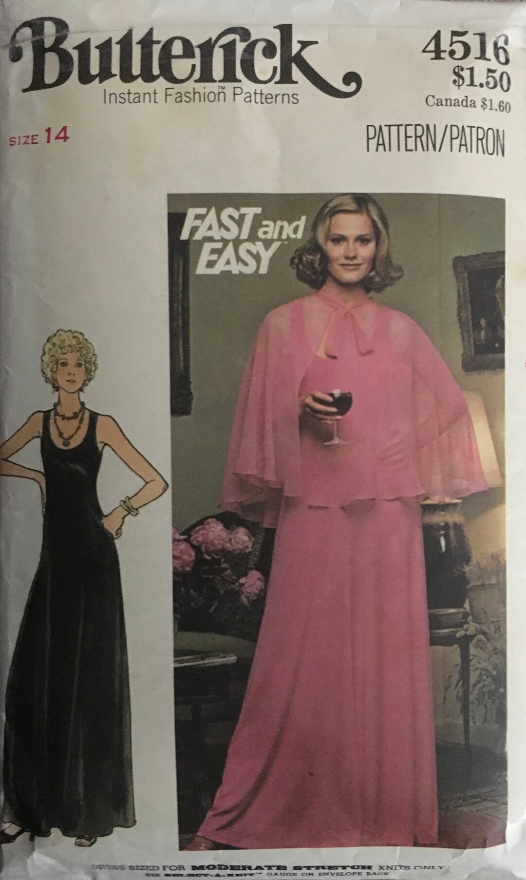 Butterick 4516 Sewing Pattern vintage CUT - Etsy