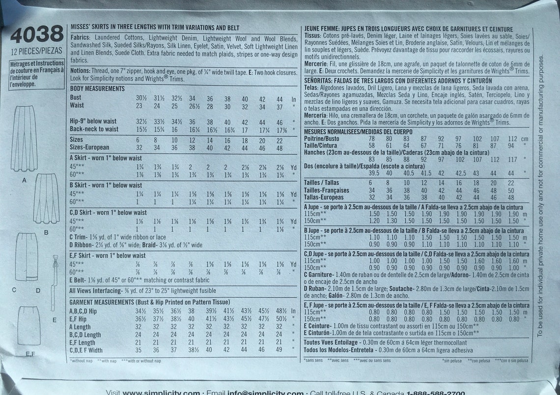 Simplicity 4038 Sewing Pattern UNCUT - Etsy