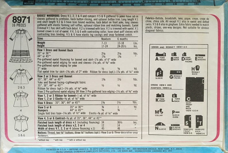Simplicity 8971 Sewing Pattern vintage UNCUT - Etsy