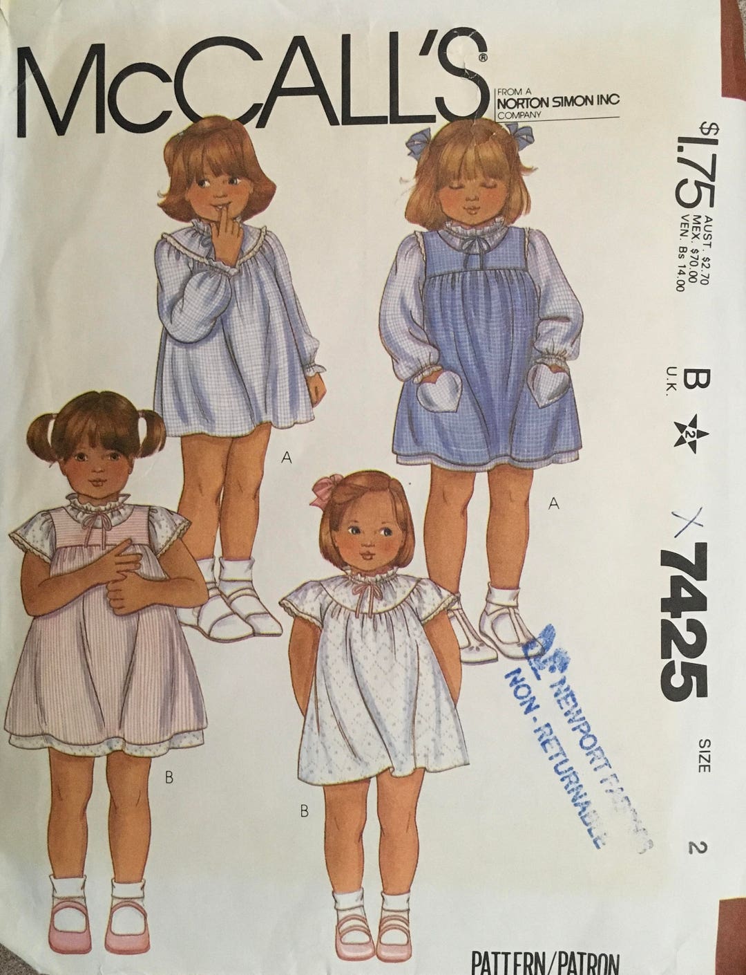 Mccall's 7425 Sewing Pattern vintage CUT - Etsy