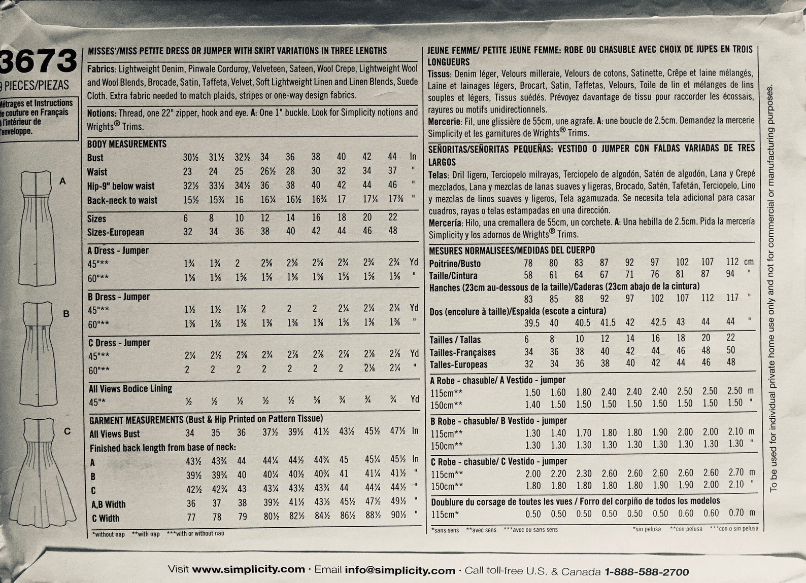 Simplicity 3673 Sewing Pattern UNCUT - Etsy