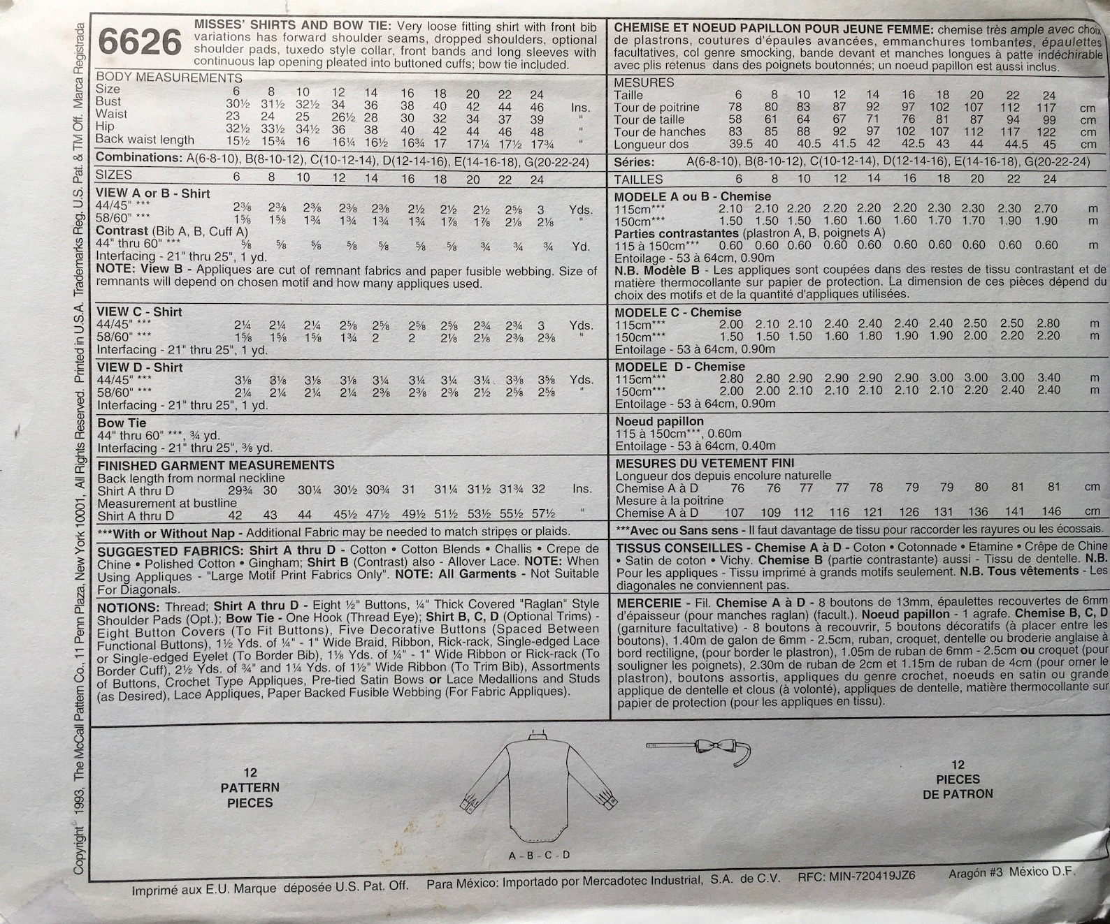 McCall's 6626 Sewing Pattern Vintage UNCUT | Etsy