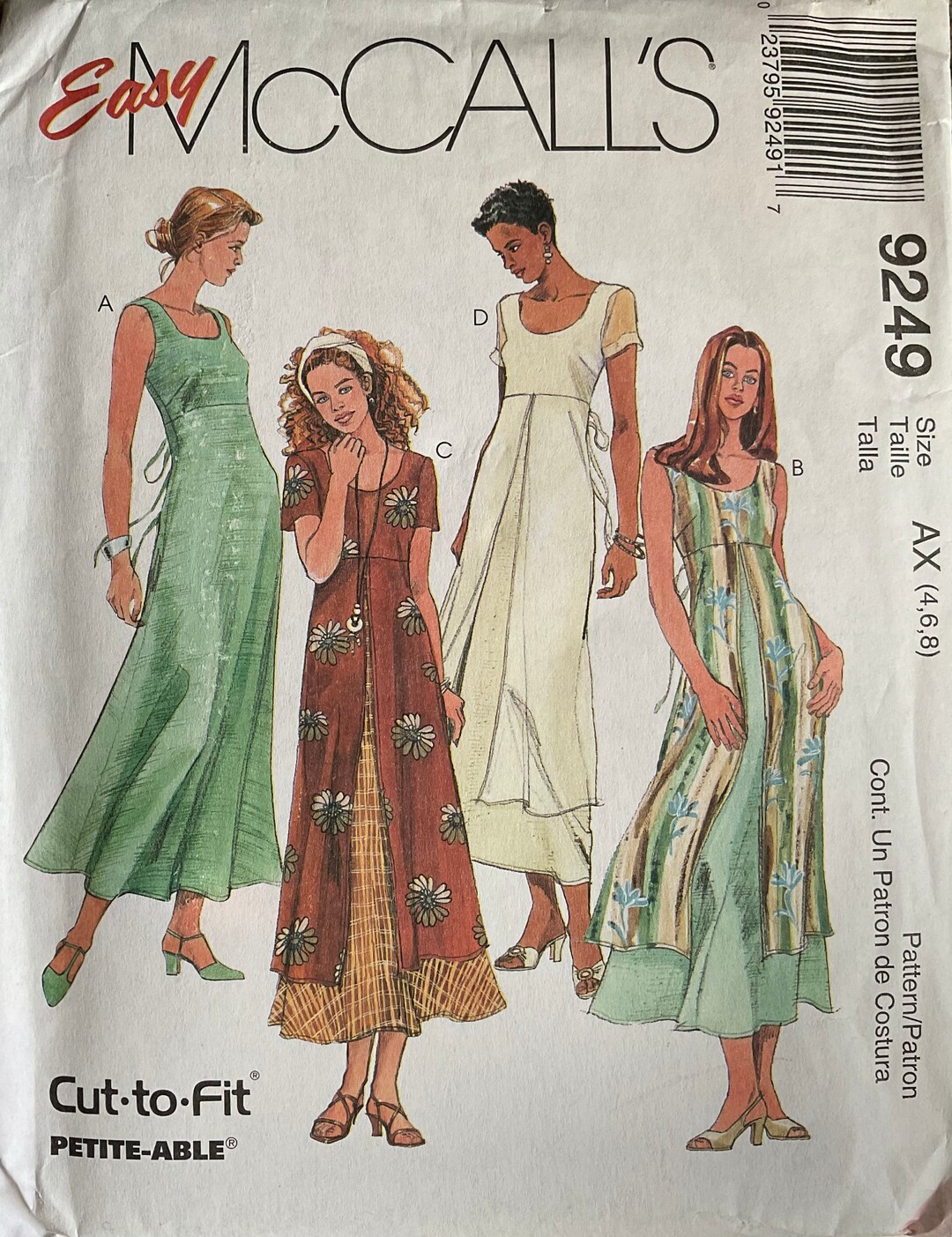 Mccall's 9249 Sewing Pattern vintage UNCUT - Etsy