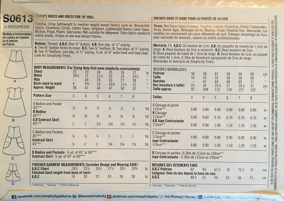 Simplicity 1379 Sewing Pattern UNCUT - Etsy