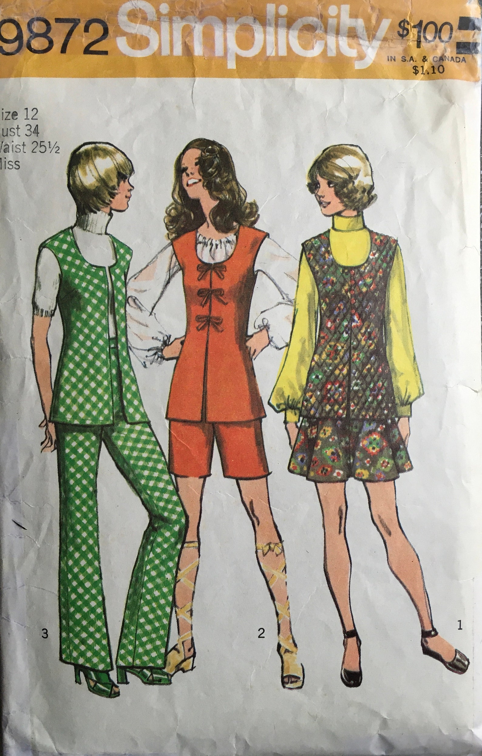 Simplicity 9872 Sewing Pattern vintage CUT - Etsy