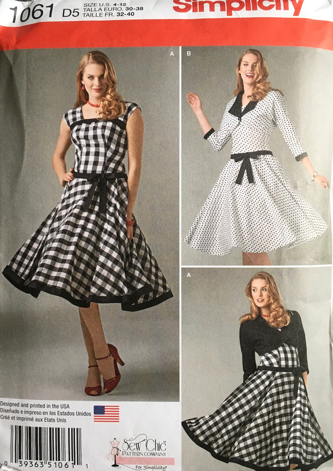 Simplicity 1061 Sewing Pattern UNCUT - Etsy