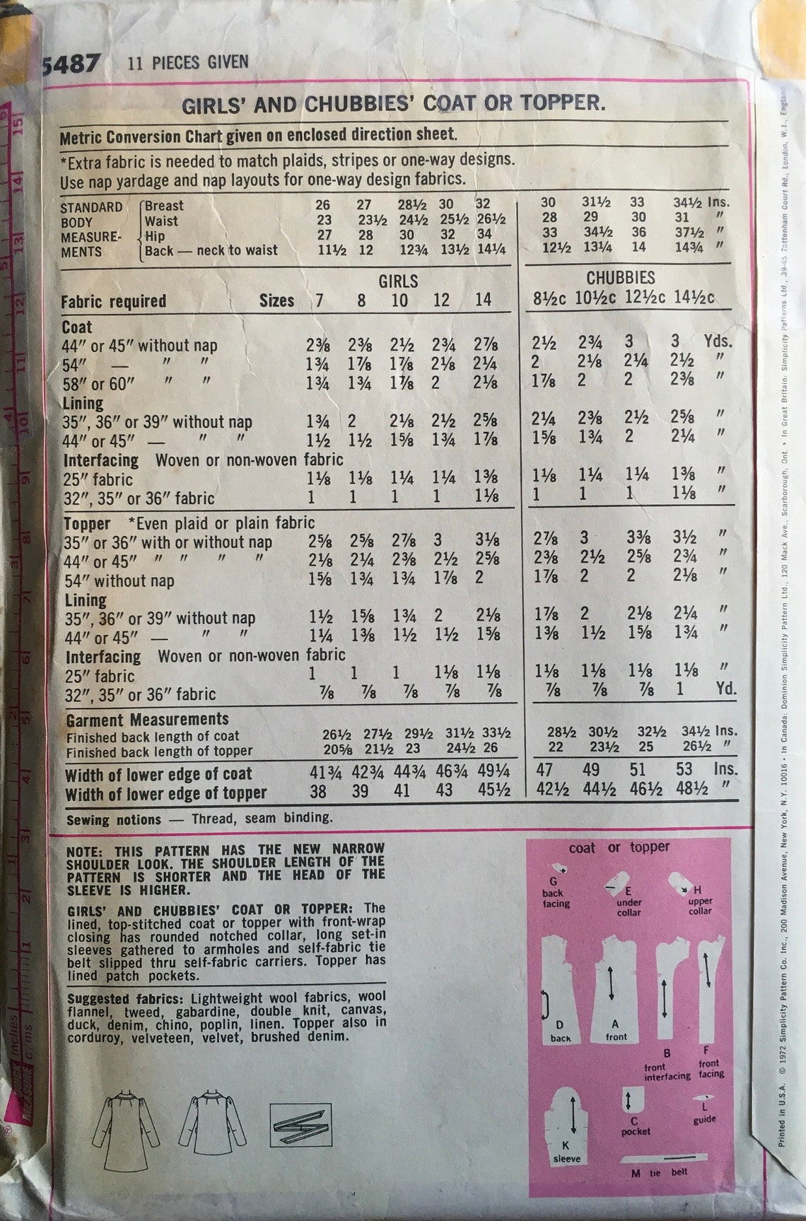 Simplicity 5487 Sewing Pattern vintage CUT - Etsy