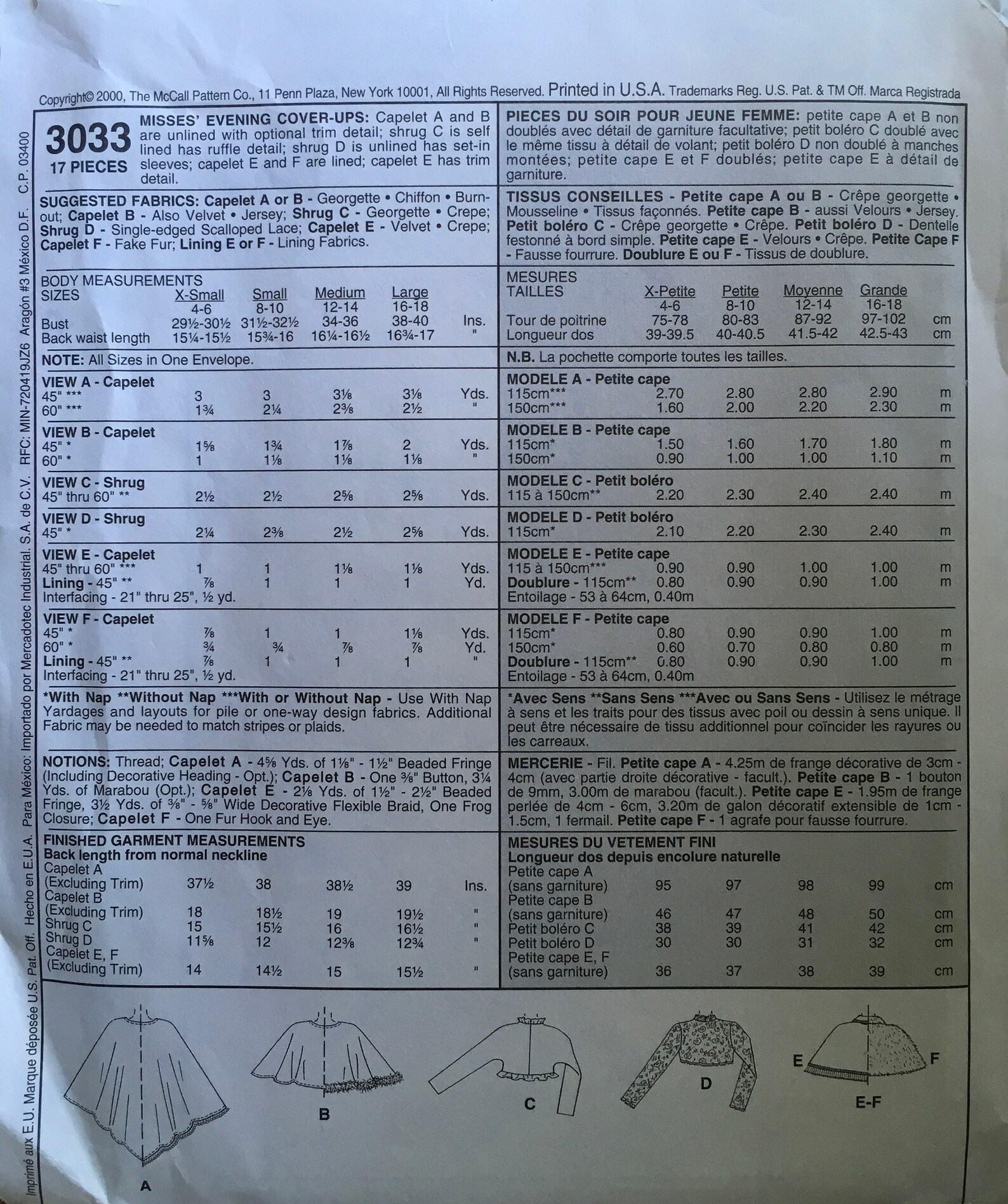 Mccall's 3033 Sewing Pattern vintage UNCUT - Etsy