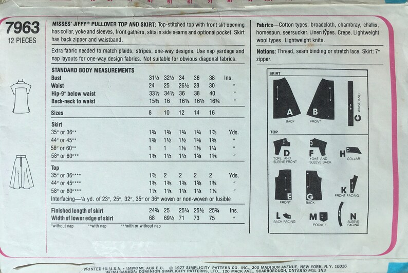 Simplicity 7963 Sewing Pattern vintage CUT - Etsy